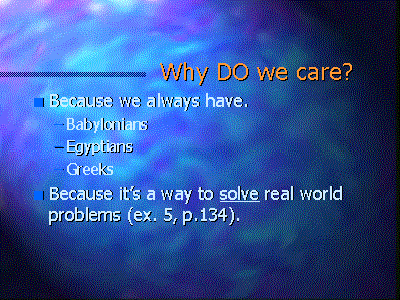 Why DO we care?