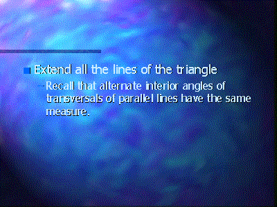 Extend all the lines of the triangle